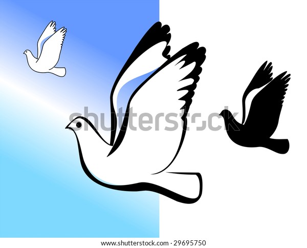 Silhouette Flying Pigeon Vector Stock Vector (Royalty Free) 29695750 ...
