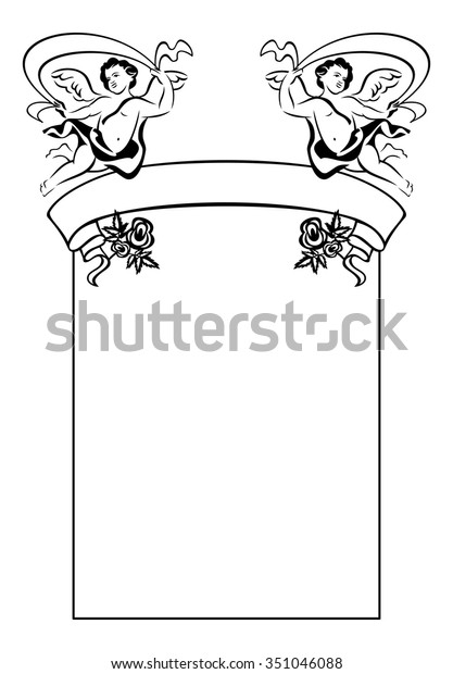Silhouette Frame Cupid Stock Vector (Royalty Free) 351046088 | Shutterstock