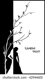 Silhouette Girl Tree Stock Vector (Royalty Free) 42944605 | Shutterstock