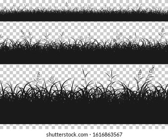 Silhouette Grass Transparent Background Stock Vector (Royalty Free ...