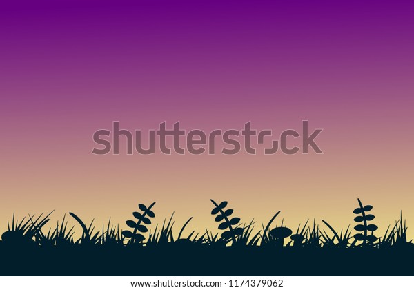 Silhouette Grassland Stock Vector (Royalty Free) 1174379062 | Shutterstock