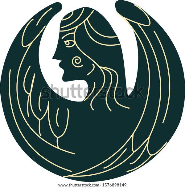 Silhouette Greek Goddess Victory Suitable Logo Stock Vector (Royalty ...