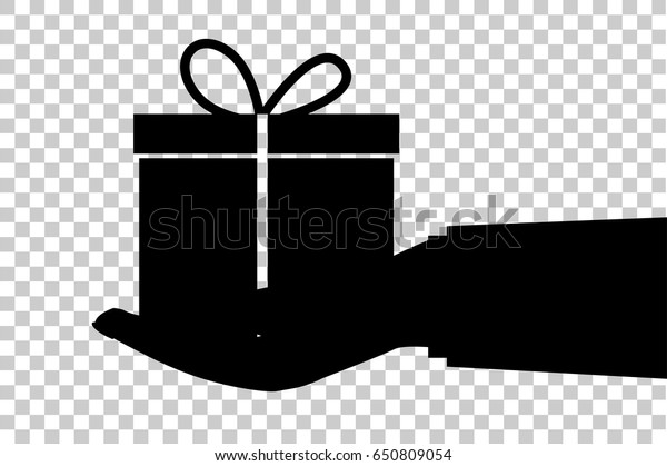 Silhouette Hand Give Gift Transparent Effect Stock Vector (Royalty Free ...