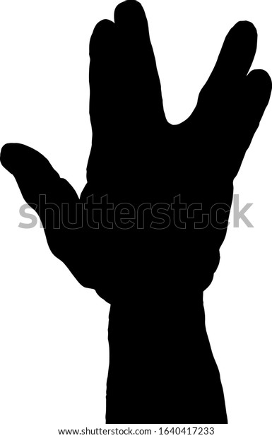 Silhouette Hand Making Scifi Vulcan Hand Stock Vector (Royalty Free ...