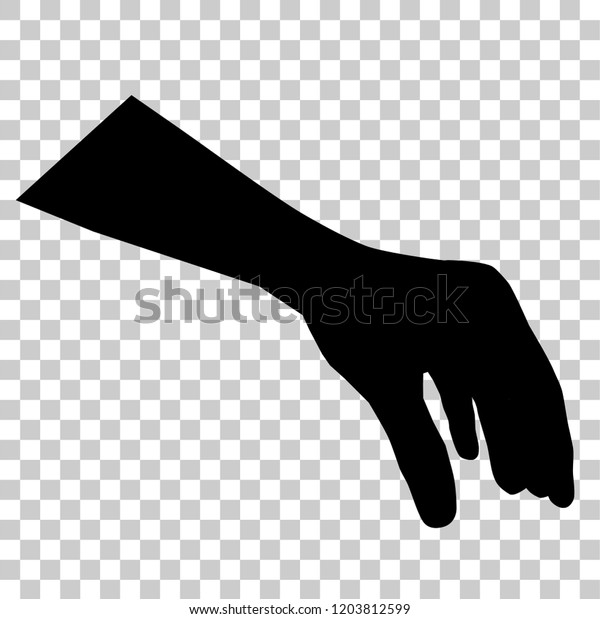 Silhouette Hand Pick Grab Something Transparent: vector de stock (libre ...