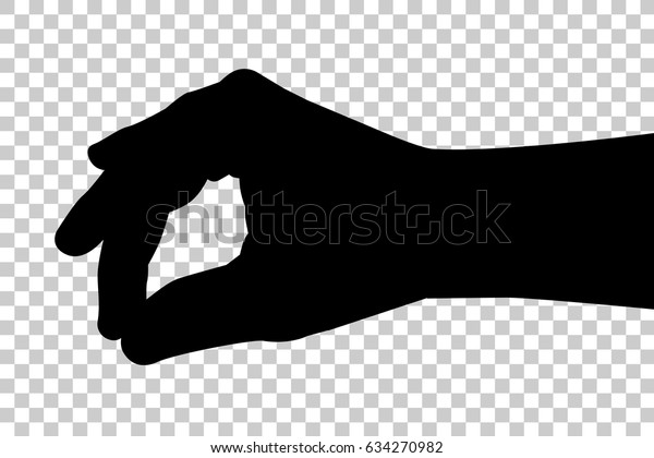 Vektor Stok Silhouette Hand Picking Something Transparent Effect (Tanpa ...