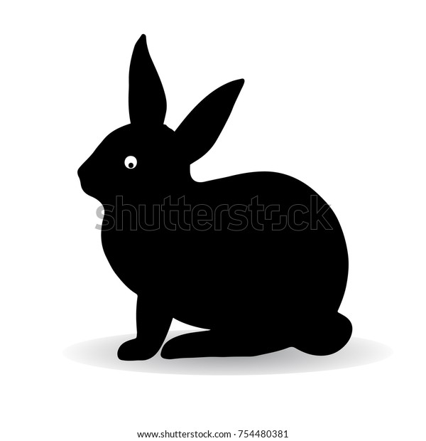 Silhouette Hare Sitting On White Background Stock Vector (Royalty Free ...