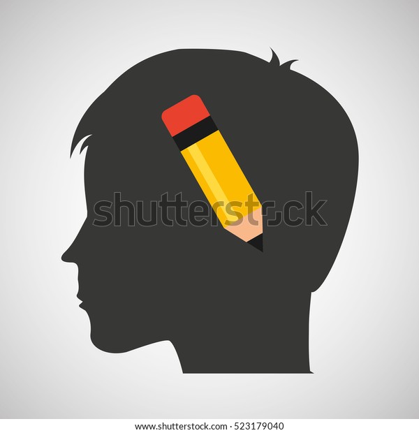 Silhouette Head Boy Student Write Vector 库存矢量图（免版税）523179040 | Shutterstock