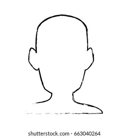 Silhouette Head Man Front View Portrait Stock Vector (Royalty Free ...