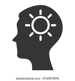 Silhouette Head Sun Profile Isolated Stock Vector (Royalty Free ...