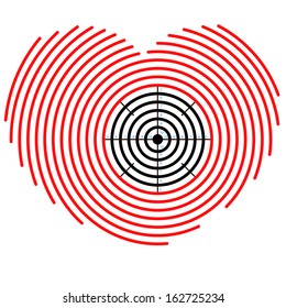 Silhouette Heart Target Stock Vector (Royalty Free) 162725234 ...