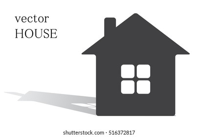 Silhouette House Shadow Stock Vector (Royalty Free) 516372817 ...