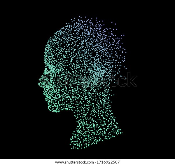 Silhouette Human Head Made Dots Particles Stock Vector (Royalty Free ...