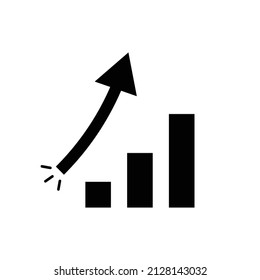 Silhouette Icon Bar Graph Arrow Rising Stock Vector (Royalty Free ...