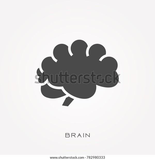 Silhouette Icon Brain Stock Vector (Royalty Free) 782980333 | Shutterstock