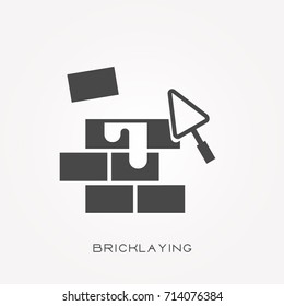 Silhouette Icon Bricklaying Stock Vector (Royalty Free) 714076384 ...