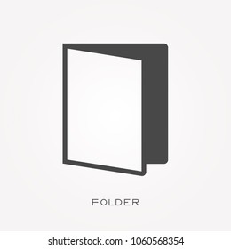 Silhouette Icon Folder Stock Vector (Royalty Free) 1060568354 ...