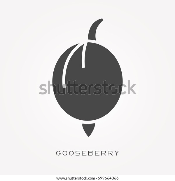 Silhouette Icon Gooseberry Stock Vector (Royalty Free) 699664066 ...