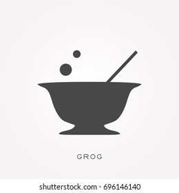 Silhouette Icon Grog Stock Vector (Royalty Free) 696146140 | Shutterstock