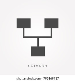 Silhouette Icon Network Stock Vector (Royalty Free) 795169717
