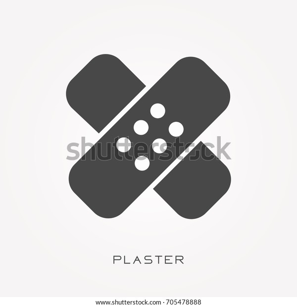 Silhouette Icon Plaster Stock Vector (Royalty Free) 705478888 ...