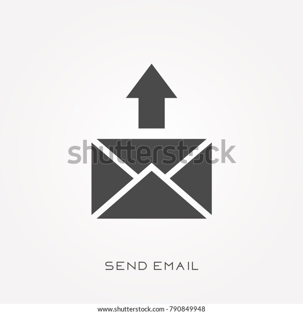 Silhouette Icon Send Email Stock Vector (Royalty Free) 790849948 ...