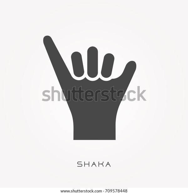 Silhouette Icon Shaka Stock Vector (Royalty Free) 709578448 | Shutterstock