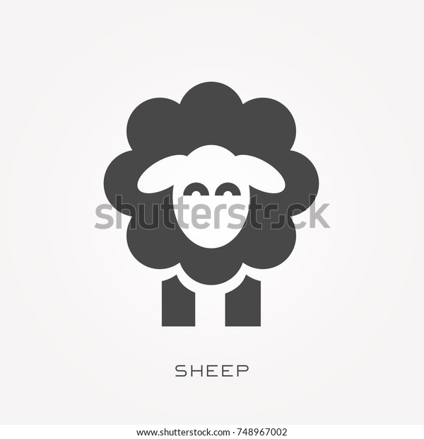 Icône silhouette mouton : image vectorielle de stock (libre de droits ...