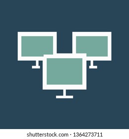 Silhouette Icon Three Monitors Stock Vector (Royalty Free) 1364273711