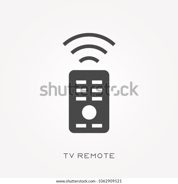Silhouette Icon Tv Remote Stock Vector (Royalty Free) 1062909521 ...
