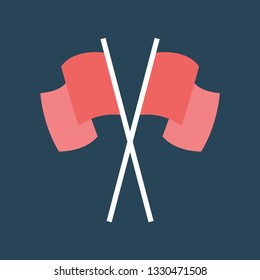 Silhouette Icon Two Flags Stock Vector (Royalty Free) 1330471508 ...