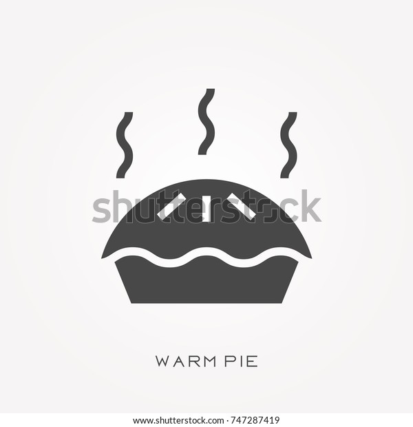 Silhouette Icon Warm Pie Stock Vector (Royalty Free) 747287419 ...