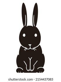 Silhouette Illustration Sitting Rabbit Vector Illustration Stock Vector ...