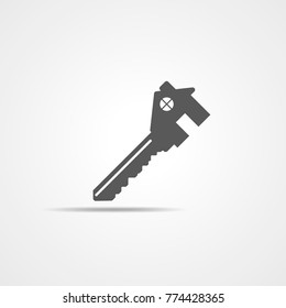 Silhouette Key House House Key Icon Stock Vector (Royalty Free ...