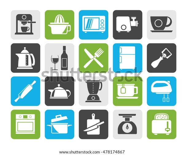 Silhouette Kitchenware Objects Equipment Icons Vector Stock Vector ... Silhouette Kitchenware Objects Equipment Icons Vector Stock Vector ...