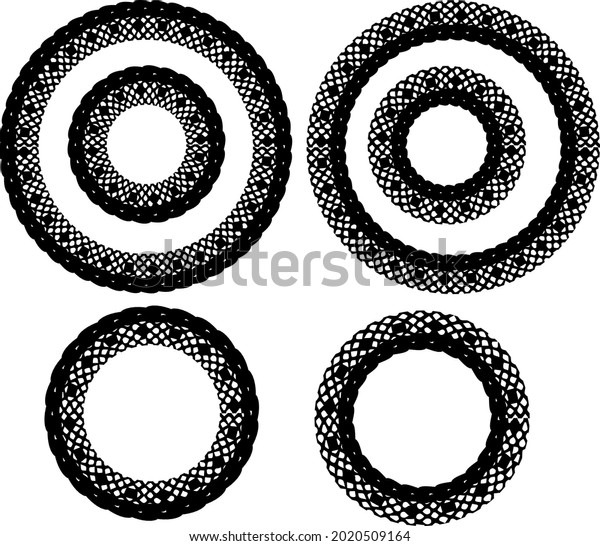 Silhouette Lace Round Frameset Collectionsilhouettes Different Stock ...