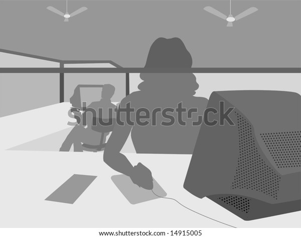 Silhouette Lady Office Stock Vector (Royalty Free) 14915005 | Shutterstock