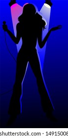 Silhouette Lady Spot Light Stock Vector (Royalty Free) 14915008 ...