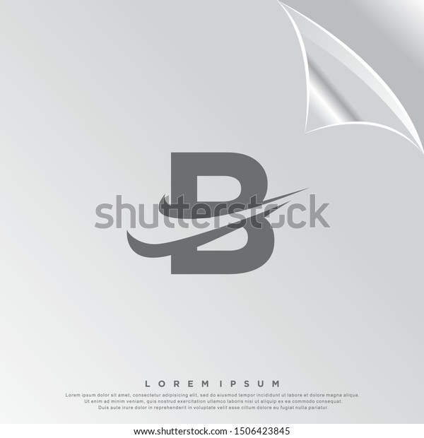 Silhouette Letter B Logo Simple Design Stock Vector (Royalty Free ...