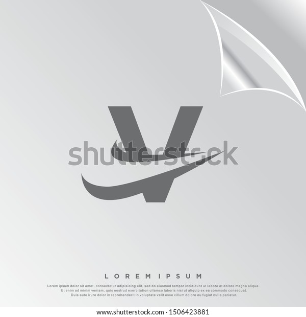 Silhouette Letter V Logo Simple Design Stock Vector (Royalty Free ...