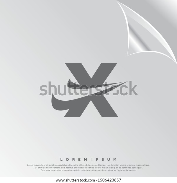 Silhouette Letter X Logo Simple Design Stock Vector (Royalty Free ...