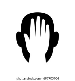 Silhouette Logo Hand Face Stock Vector (Royalty Free) 697703704 ...