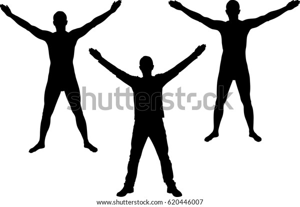 Silhouette Male Open Arms Stock Vector (Royalty Free) 620446007