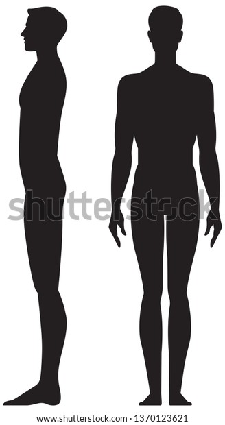 Silhouette Man Full Length Front Side Stock Vector (Royalty Free ...