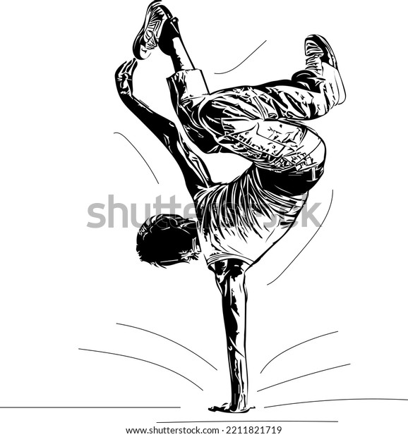 Silhouette Man Handstand Acrobat Dancer Outline Stock Vector (Royalty ...
