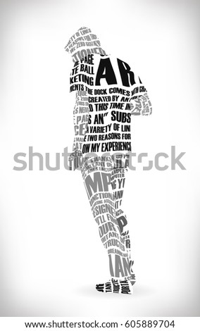Silhouette Man Made Letters Stock Vector (Royalty Free) 605889704 ...