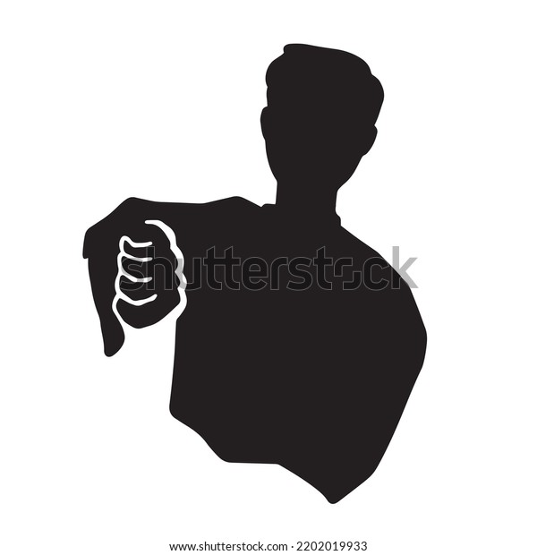 Silhouette Man Making Booing Gesture Stock Vector (Royalty Free ...