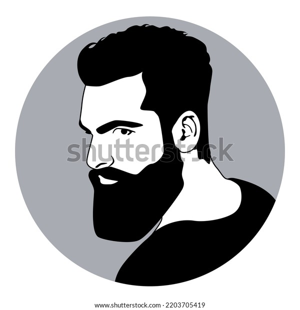 Silhouette Man On Round Gray Background Stock Vector (Royalty Free ...
