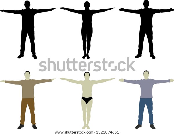 Silhouette Man Open Arms Stock Vector (Royalty Free) 1321094651