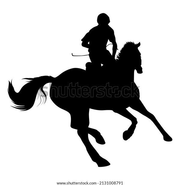 Silhouette Man Riding Horse Vector Illustration Stock Vector (Royalty ...